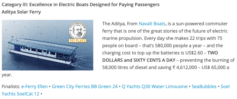 Story of ADITYA, India’s First Solar Ferry – Sandith Thandasherry